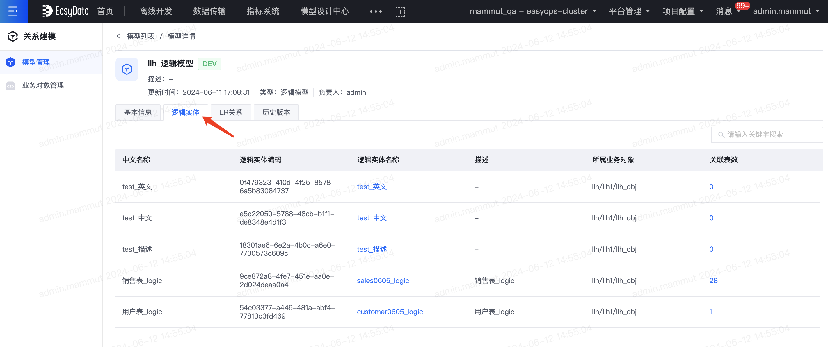 模型管理 - 模型详情 - 《数据开发与治理平台Easydata用户手册-V8.0 Update12》