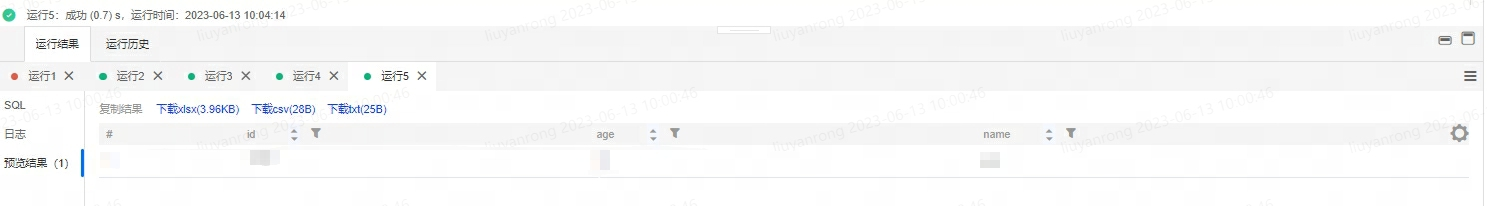 Query - 查看结果 - 《数据开发与治理平台Easydata用户手册-V9.0 Update03》