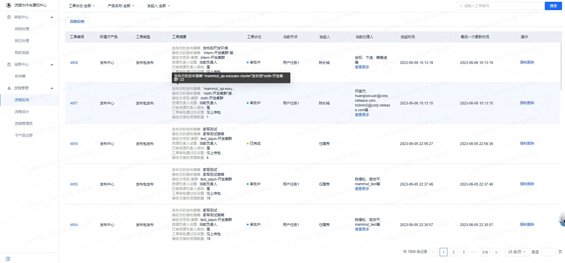 流程管理 - 流程实例 - 《数据开发与治理平台Easydata用户手册-V8.0 Update09》