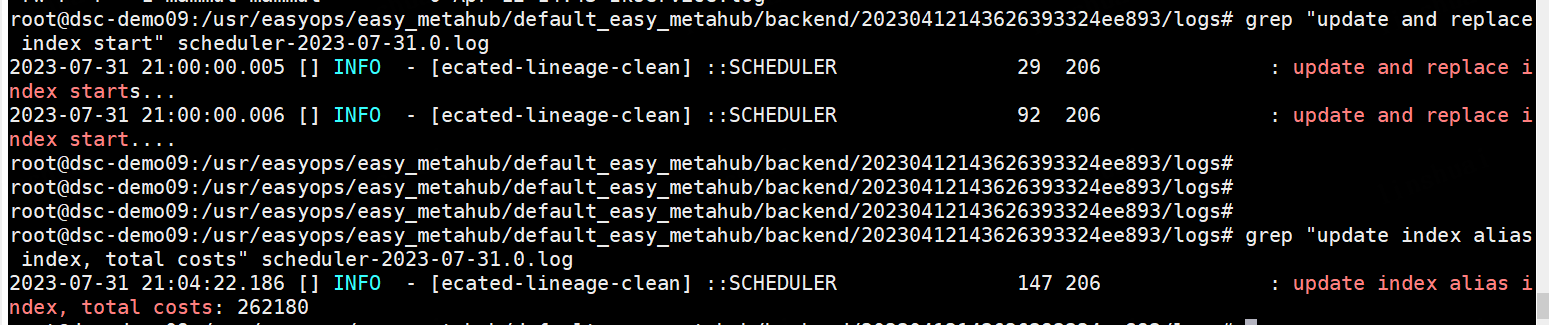 元数据中心 - INFO-查看ES定时任务执行记录 - 《EasyData数据开发治理平台FAQ》